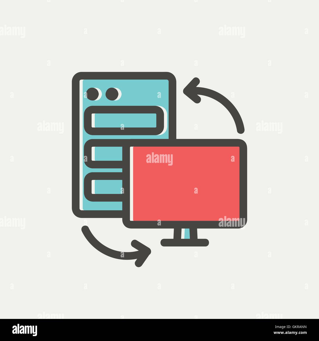 Personal Computer Set Cpu Central Processing Unit Thin Line Icon Stock Vector Image And Art Alamy
