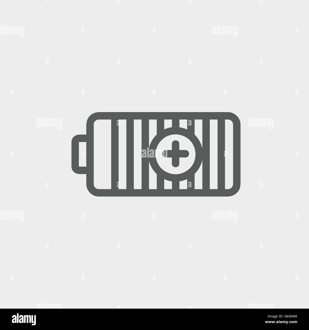 Positive power battery thin line icon Stock Vector Image & Art - Alamy
