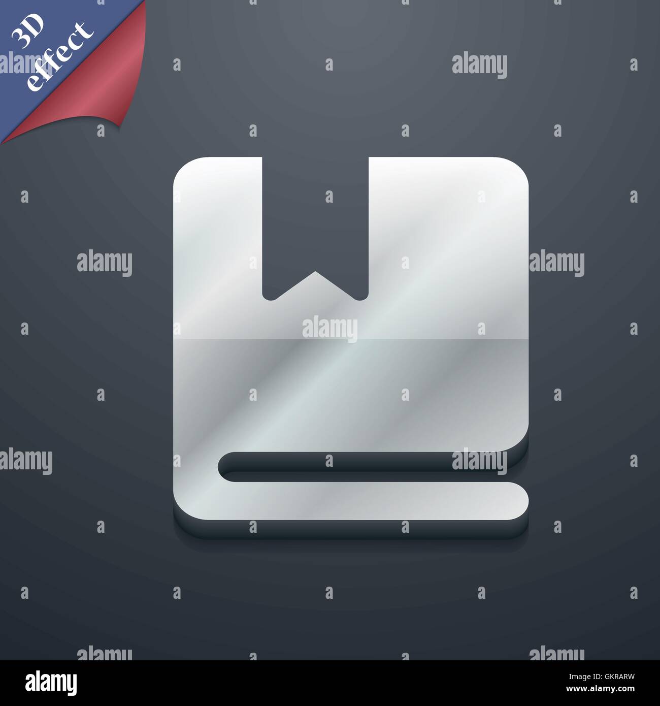 bookmark icon symbol. 3D style. Trendy, modern design with space for ...