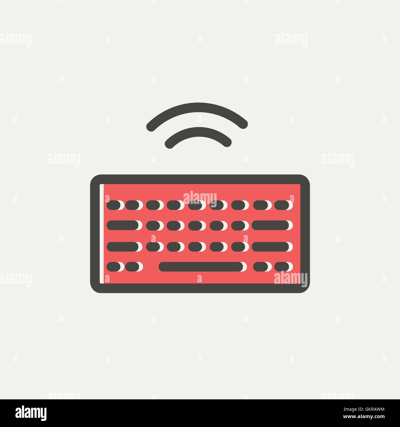 Wifi button in keyboard thin line icon Stock Vector Image & Art - Alamy