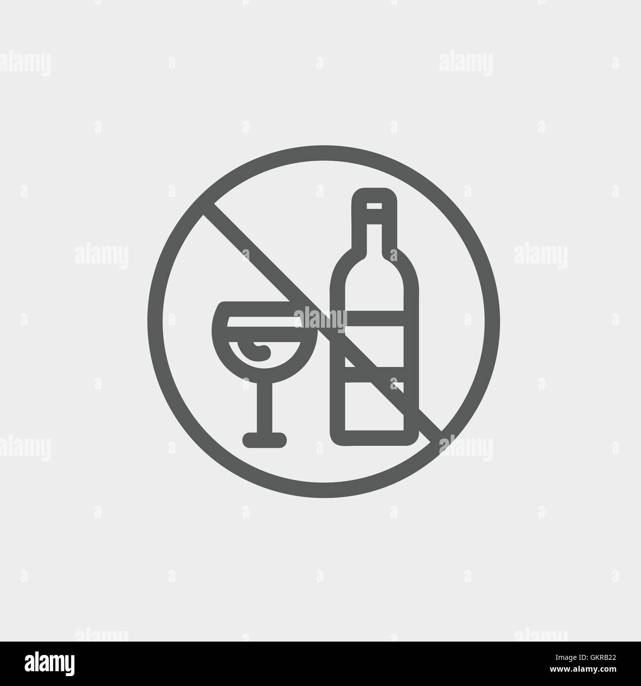 No alcohol sign thin line icon Stock Vector Image & Art - Alamy