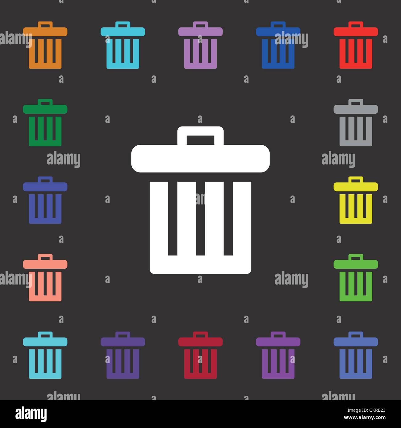Recycle bin icon sign. Lots of colorful symbols for your design. Vector ...