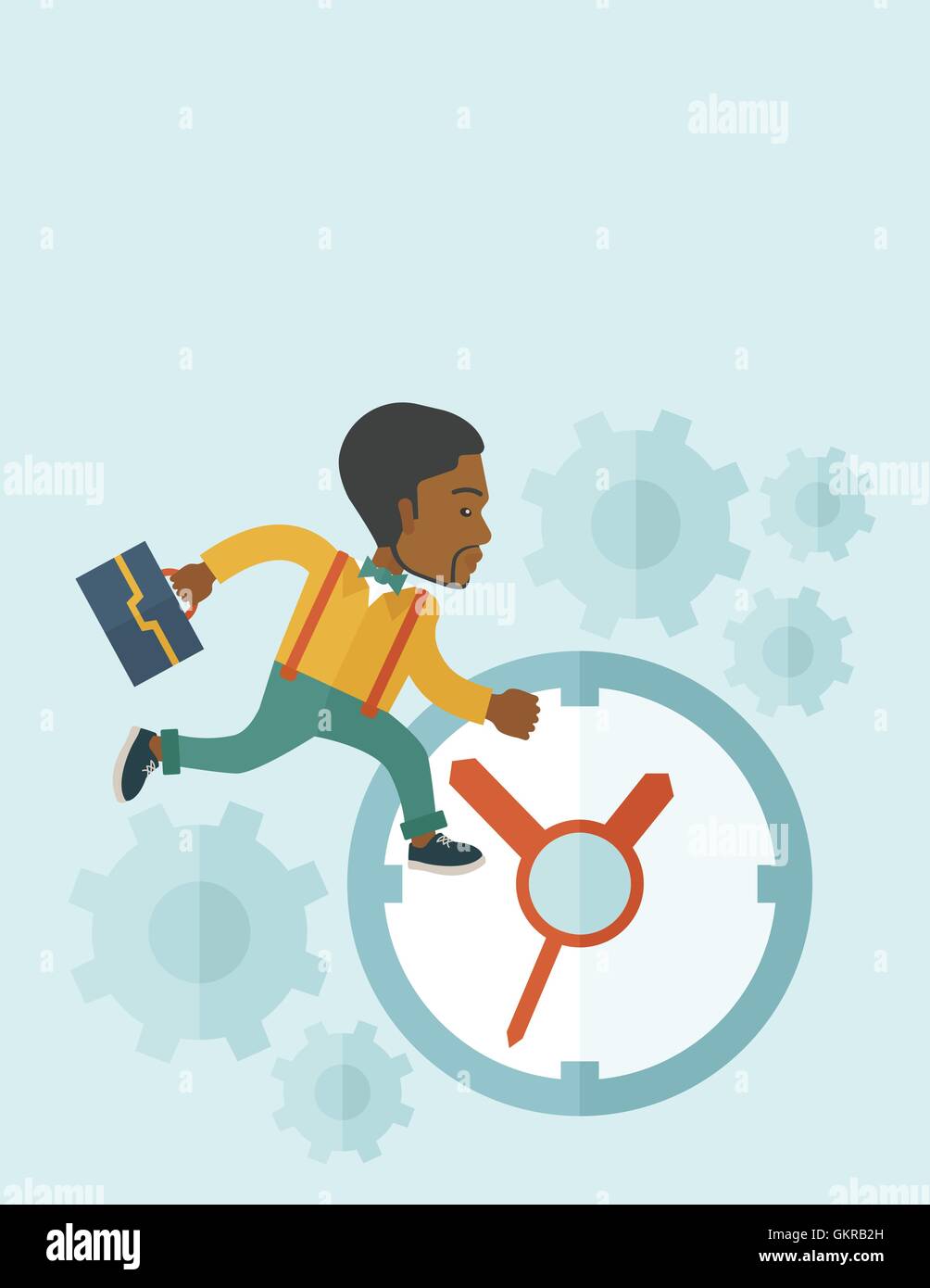 Worker with briefcase is running out of time Stock Vector Image & Art ...
