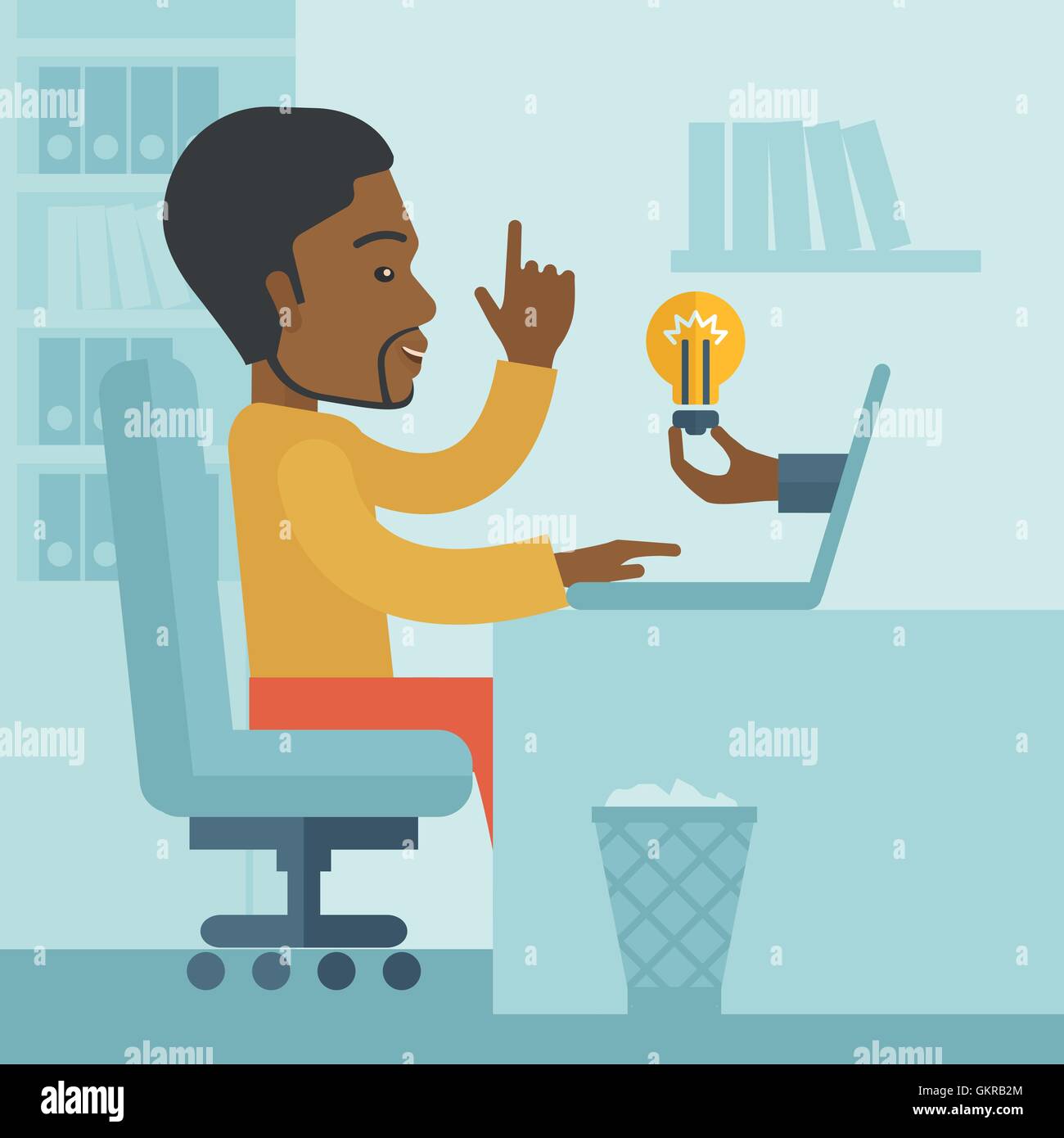 Black guy working inside his office Stock Vector Image & Art - Alamy