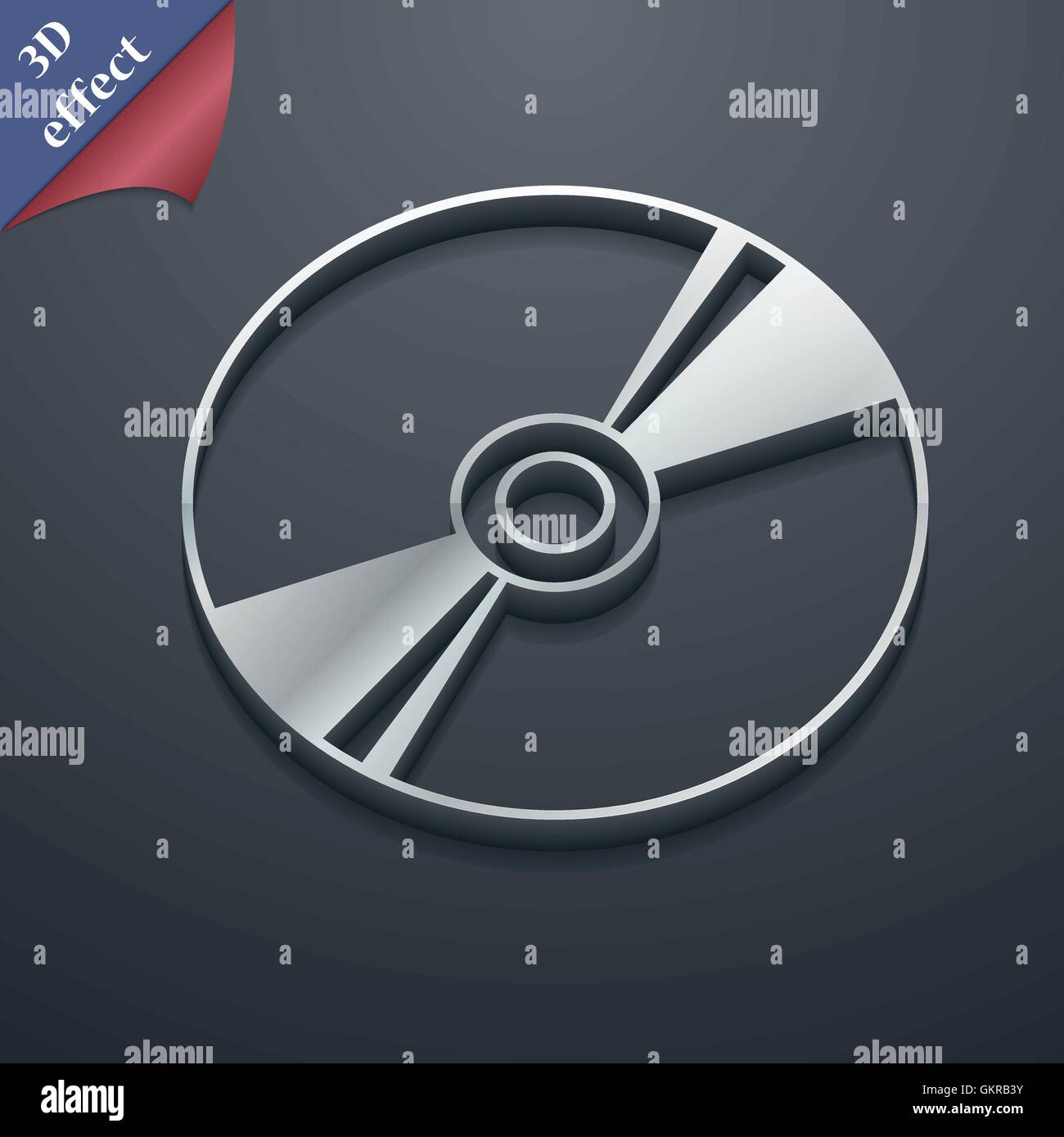 Cd, DVD, compact disk, blue ray icon symbol. 3D style. Trendy, modern ...