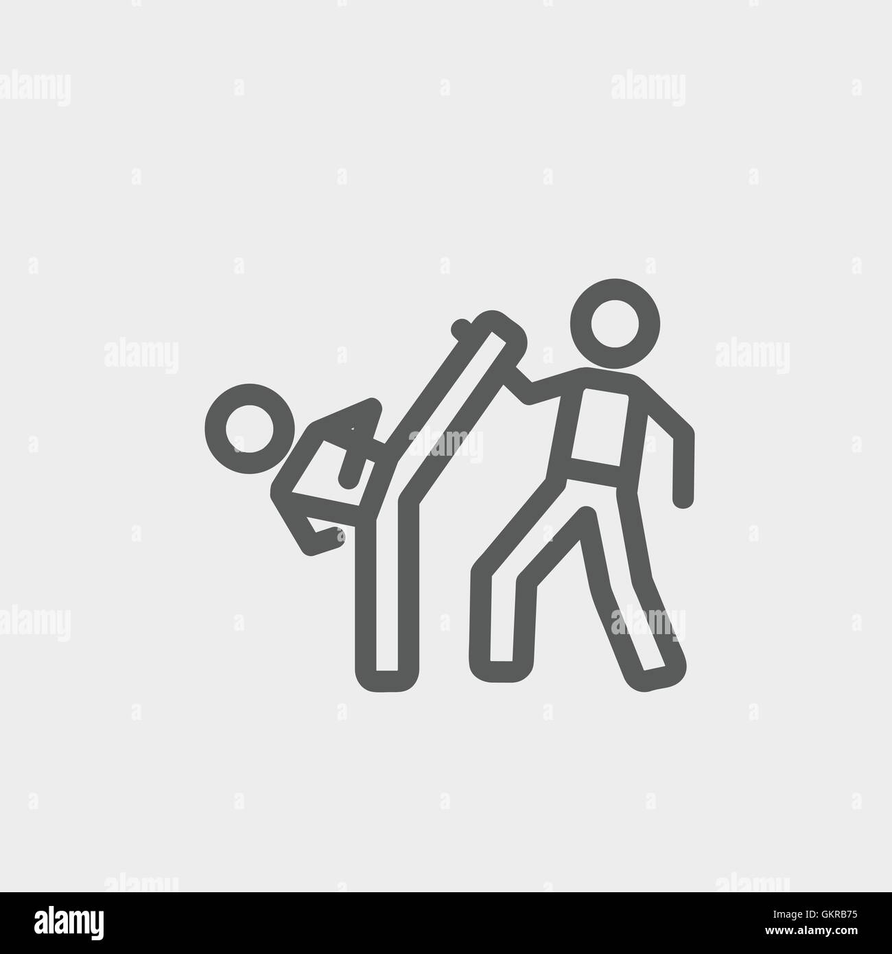 Karate fighter icon flat Stock Vector Images - Alamy