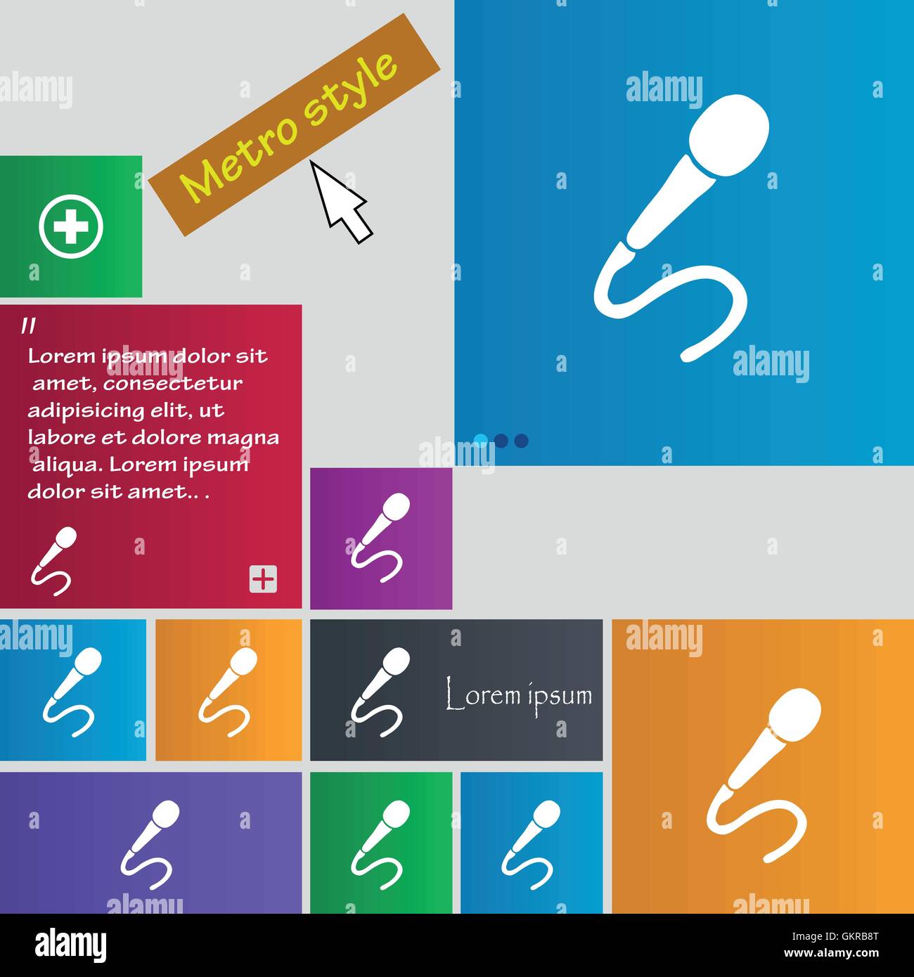 microphone icon sign. buttons. Modern interface website buttons with ...