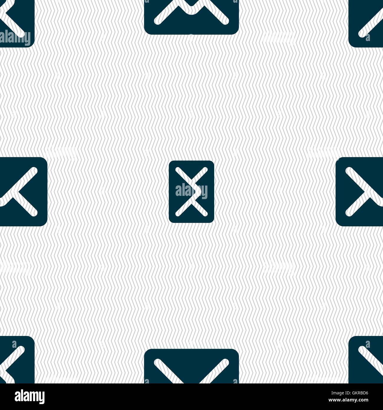 Mail, envelope, letter icon sign. Seamless pattern with geometric ...