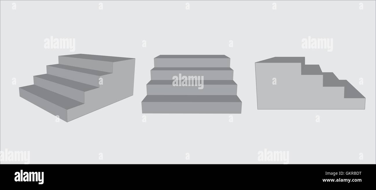 Stairs 3d illustration Stock Vector Images - Alamy