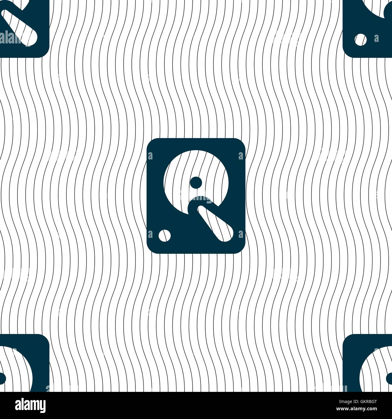 hard disk icon sign. Seamless pattern with geometric texture. Vector ...