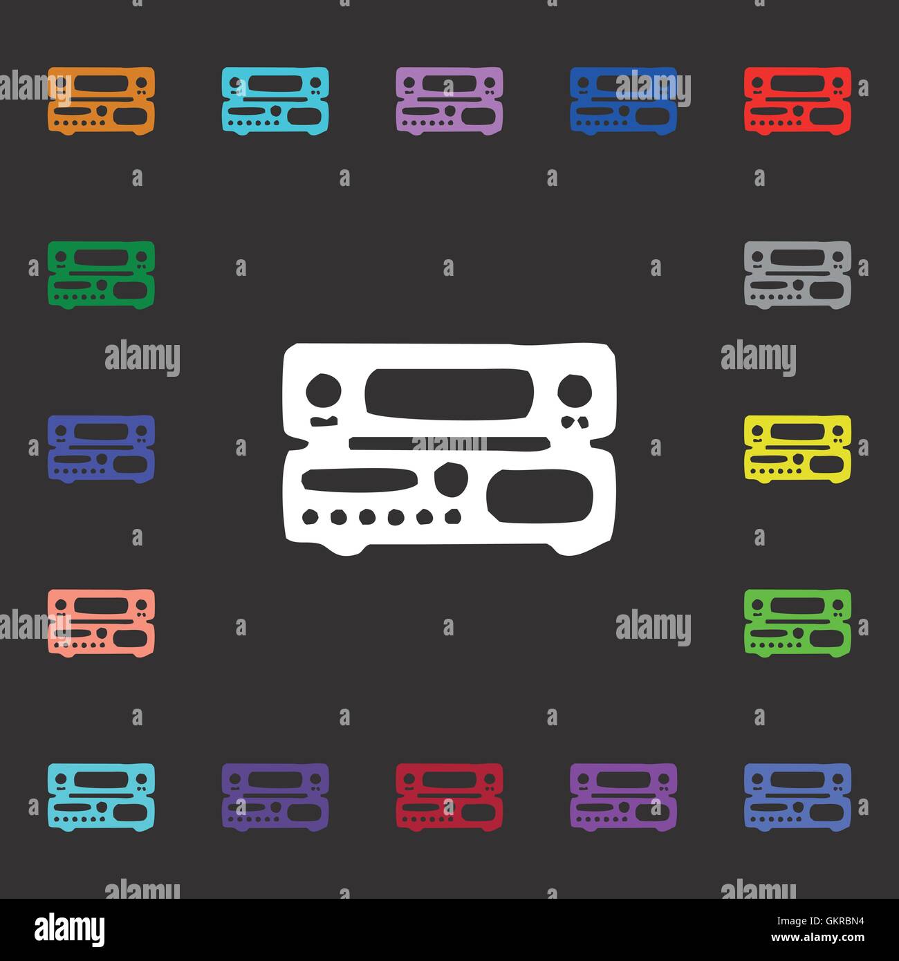 radio, receiver, amplifier icon sign. Lots of colorful symbols for your ...