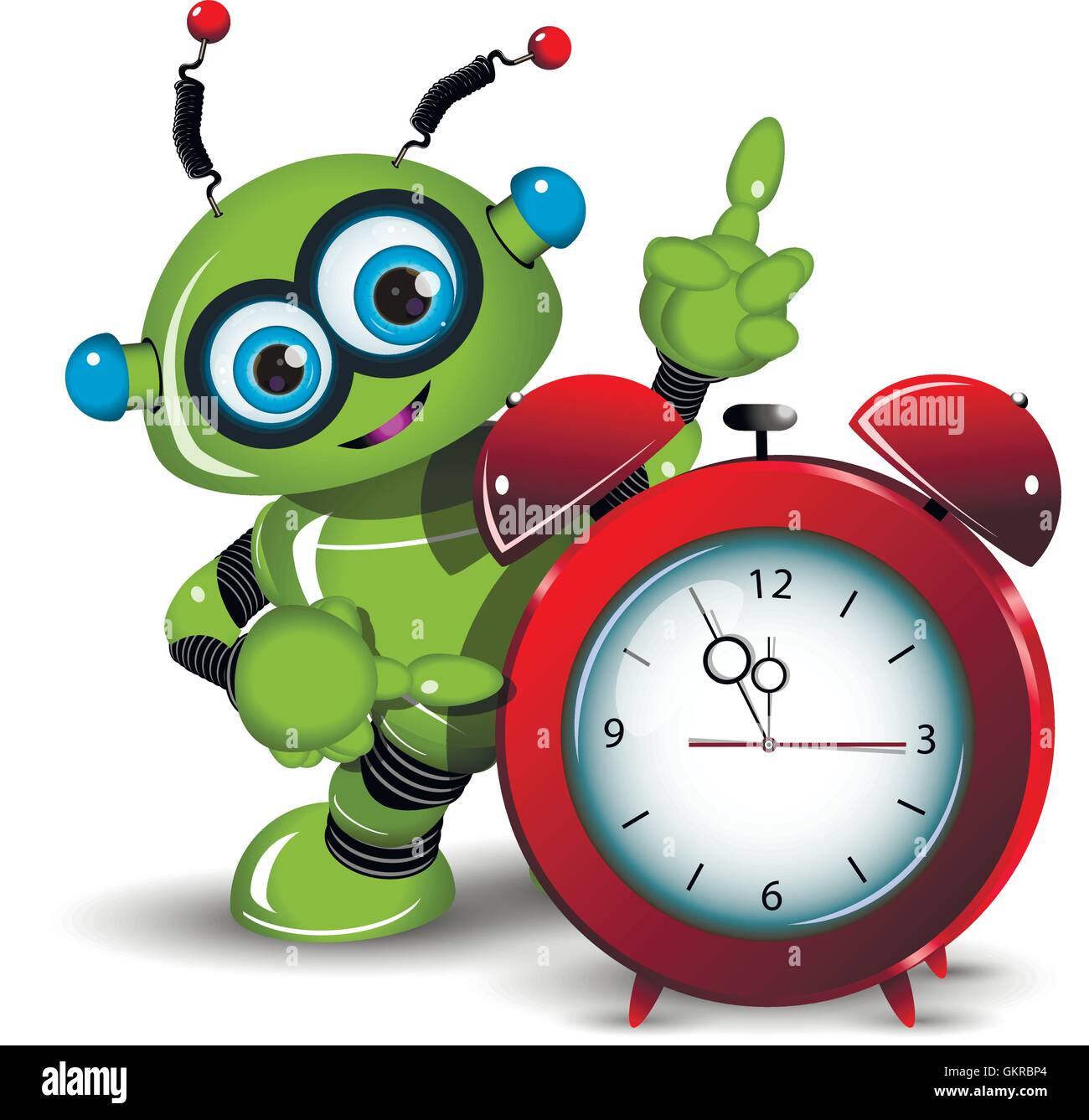 A robot and alarm clock Stock Vector Image & Art - Alamy