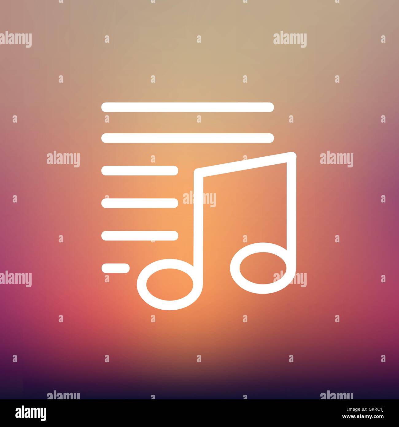 Musical note with lines thin line icon Stock Vector Image & Art - Alamy