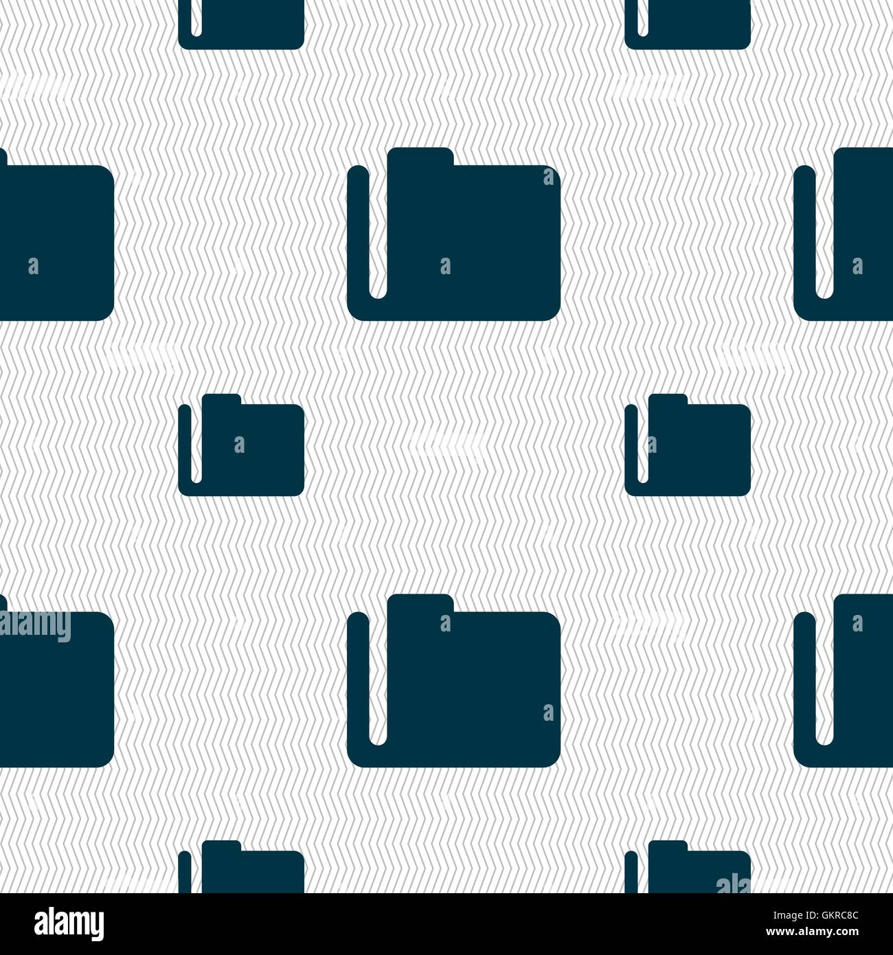 Document folder icon sign. Seamless pattern with geometric texture ...