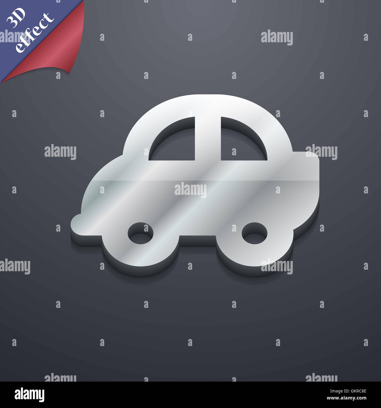 Auto icon symbol. 3D style. Trendy, modern design with space for your ...