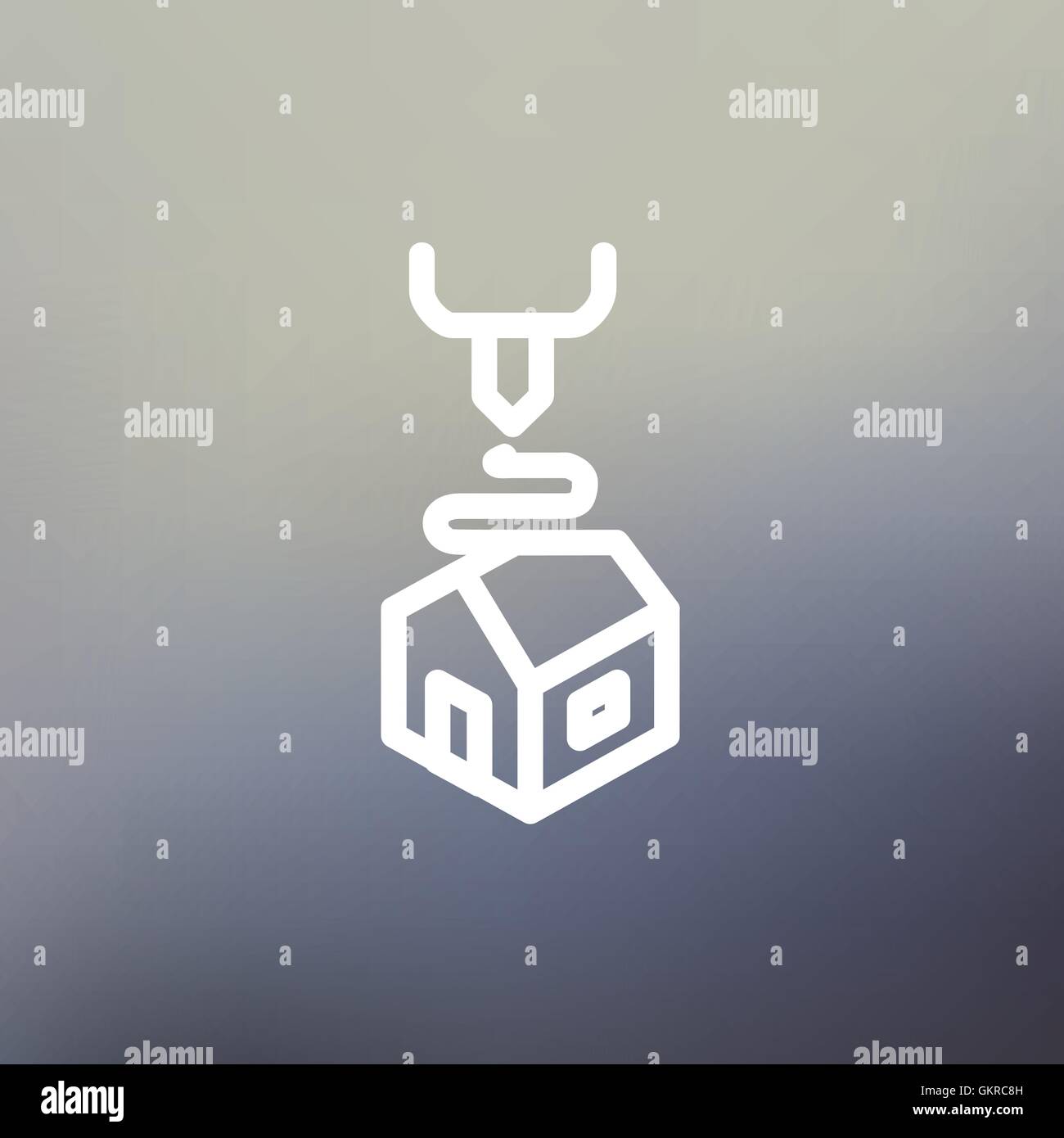Futuristic 3D printer thin line icon Stock Vector Image & Art - Alamy