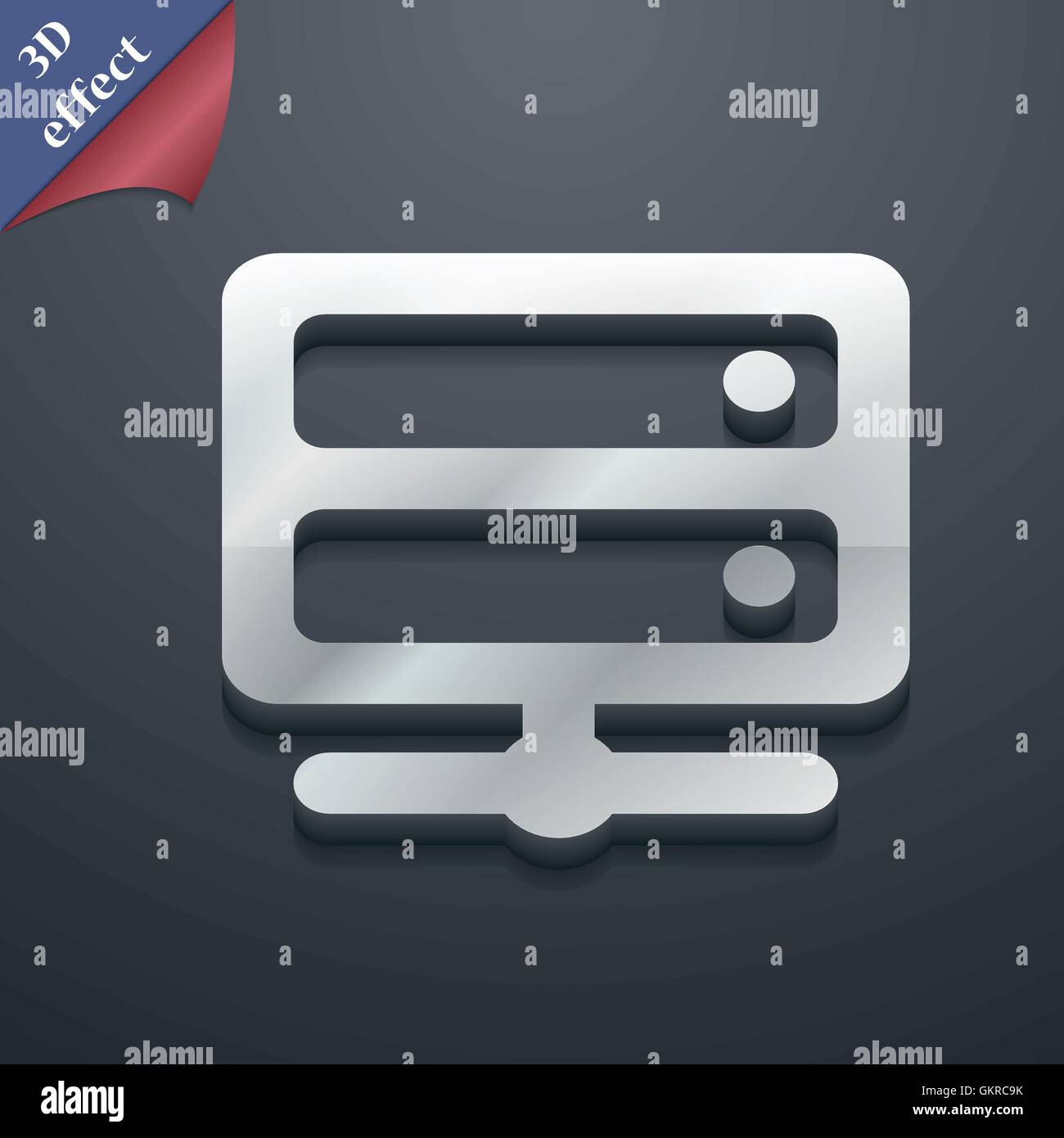 Server icon symbol. 3D style. Trendy, modern design with space for your text Vector Stock Vector ...