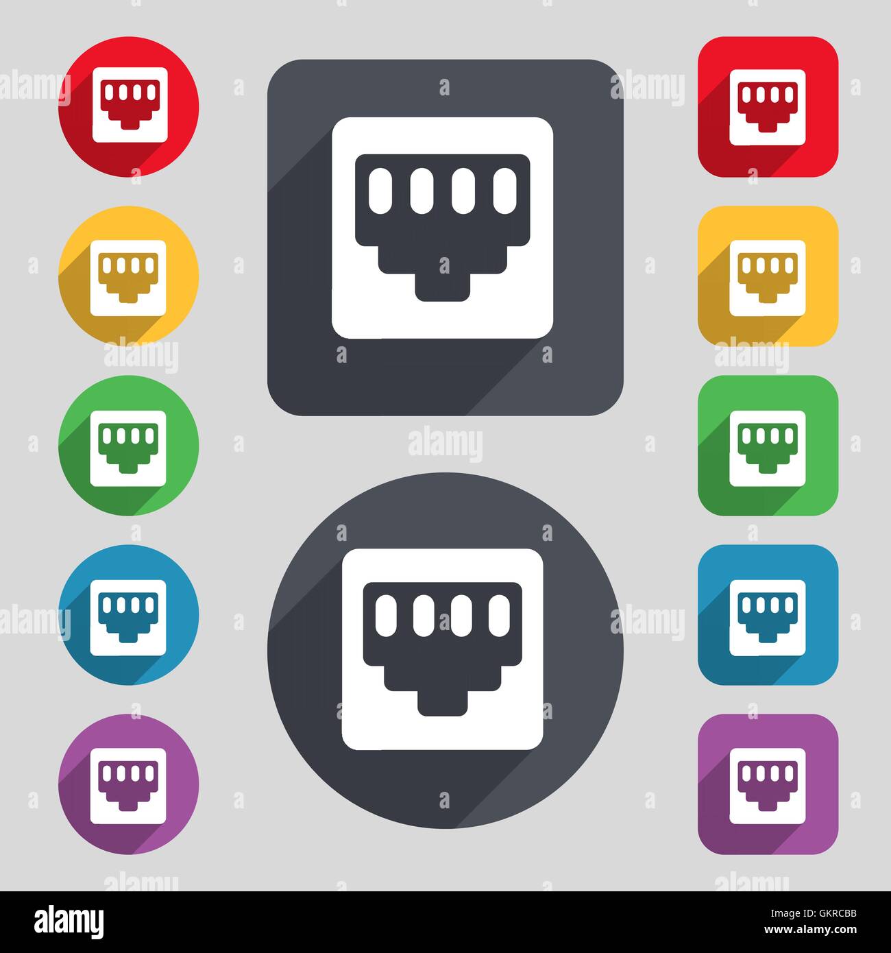 Close up network switch patch Stock Vector Images - Alamy