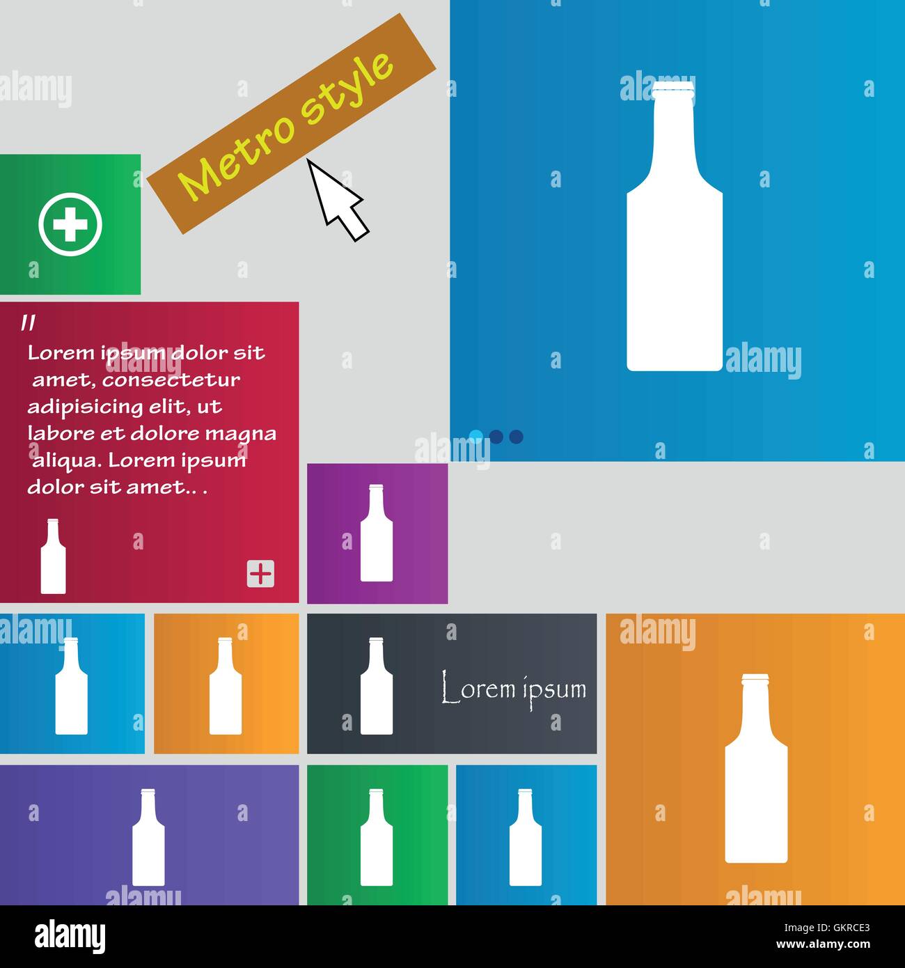 bottle icon sign. buttons. Modern interface website buttons with cursor pointer. Vector Stock ...