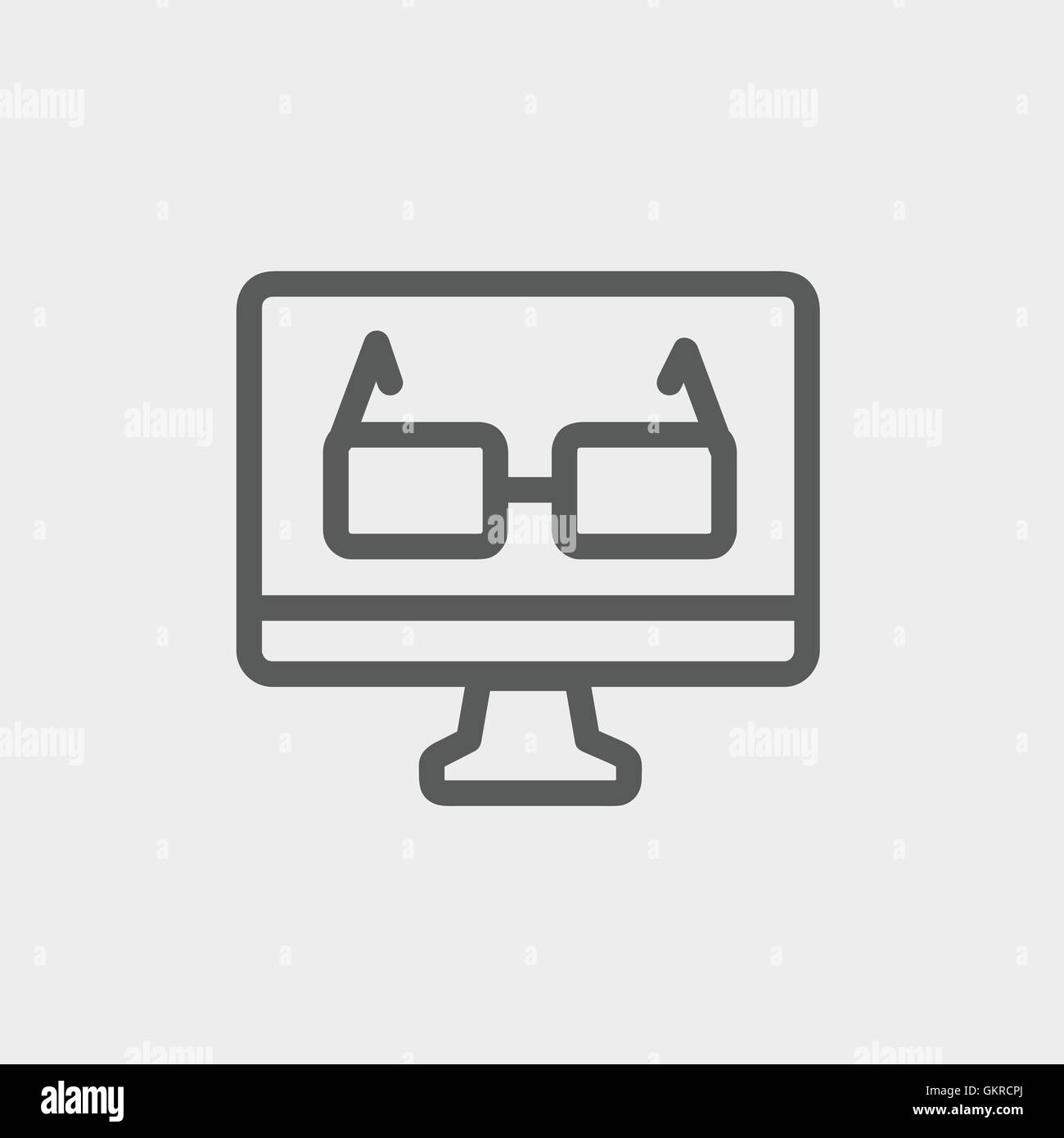 Glasses in computer monitor thin line icon Stock Vector Image & Art - Alamy Glasses in computer monitor thin line icon Stock Vector Image & Art - Alamy