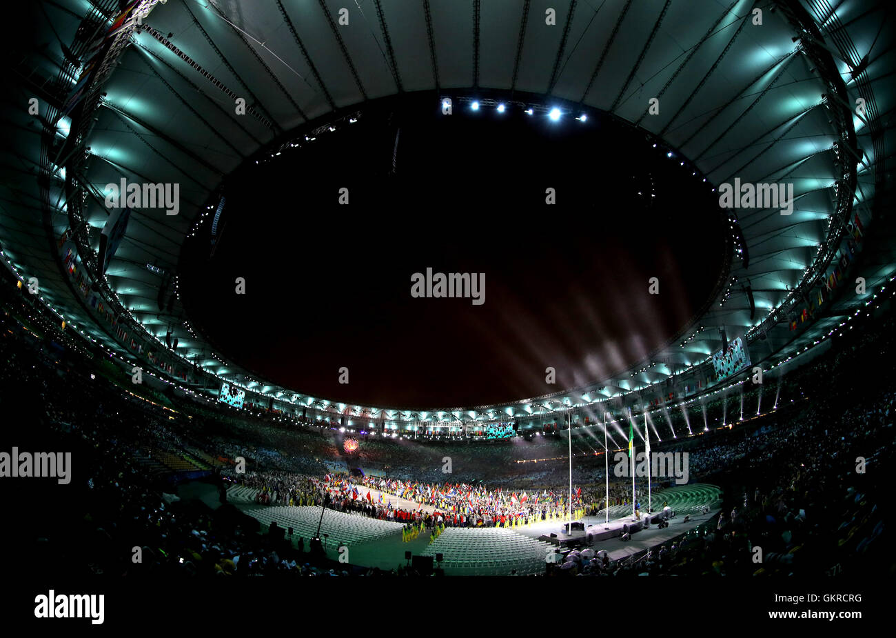 Performers during the Rio Olympic Games 2016 Closing Ceremony at the ...