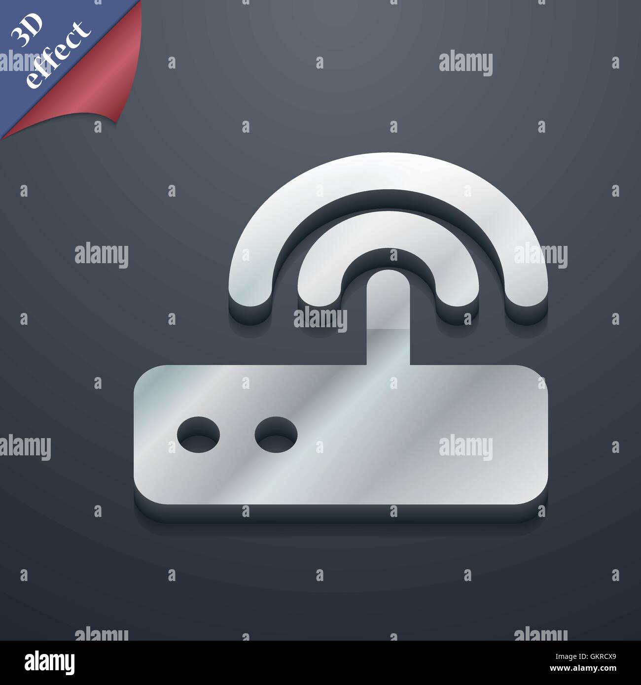 Wi fi router icon symbol. 3D style. Trendy, modern design with space ...