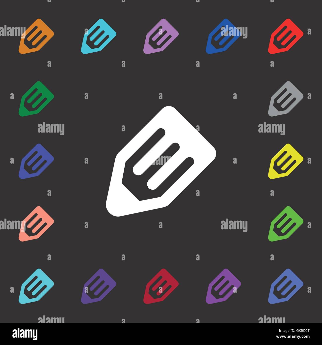 pencil icon sign. Lots of colorful symbols for your design. Vector ...