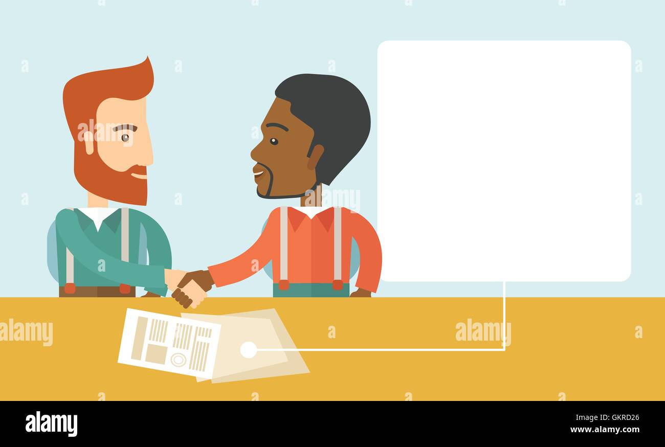 Businessmen meeting desk Stock Vector Images - Alamy