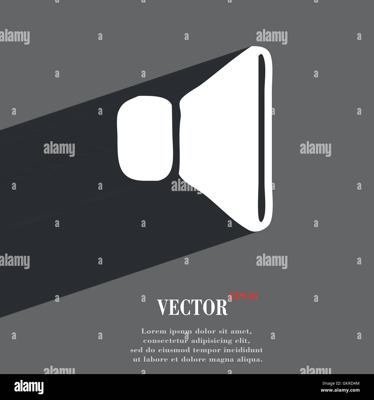 volume, sound icon symbol Flat modern web design with long shadow and ...