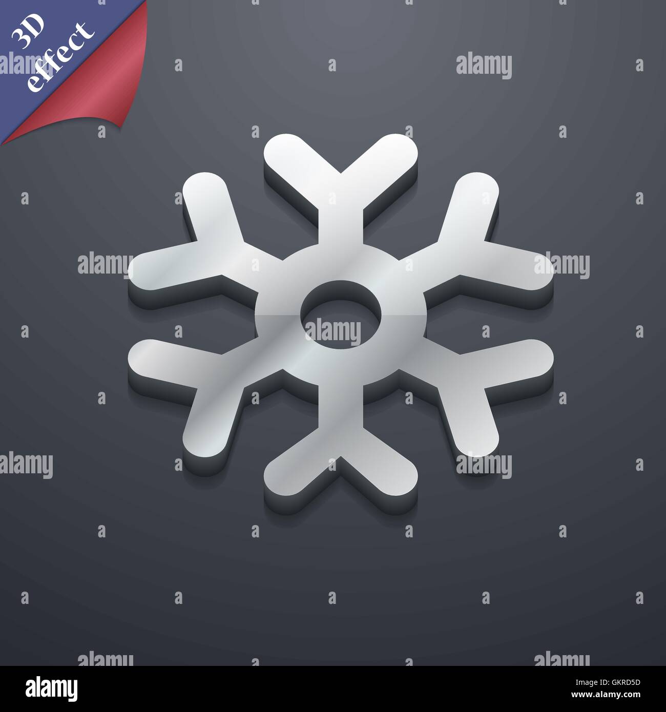 snowflake icon symbol. 3D style. Trendy, modern design with space for ...