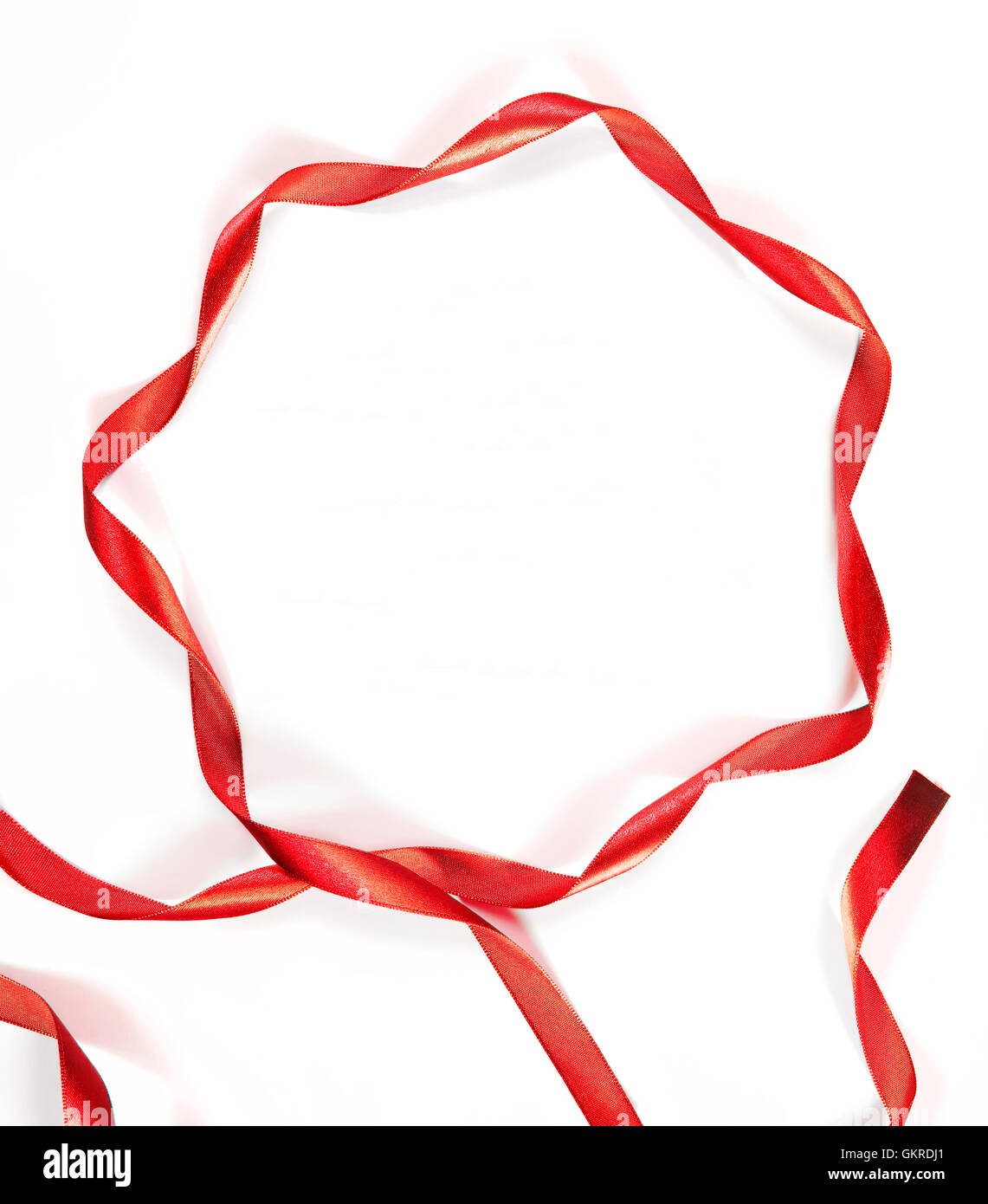 red ribbon on white background with space Stock Photo - Alamy