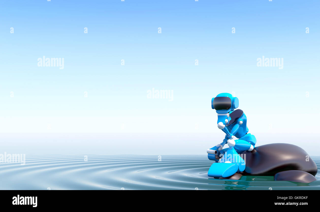 robot on stone Stock Photo - Alamy