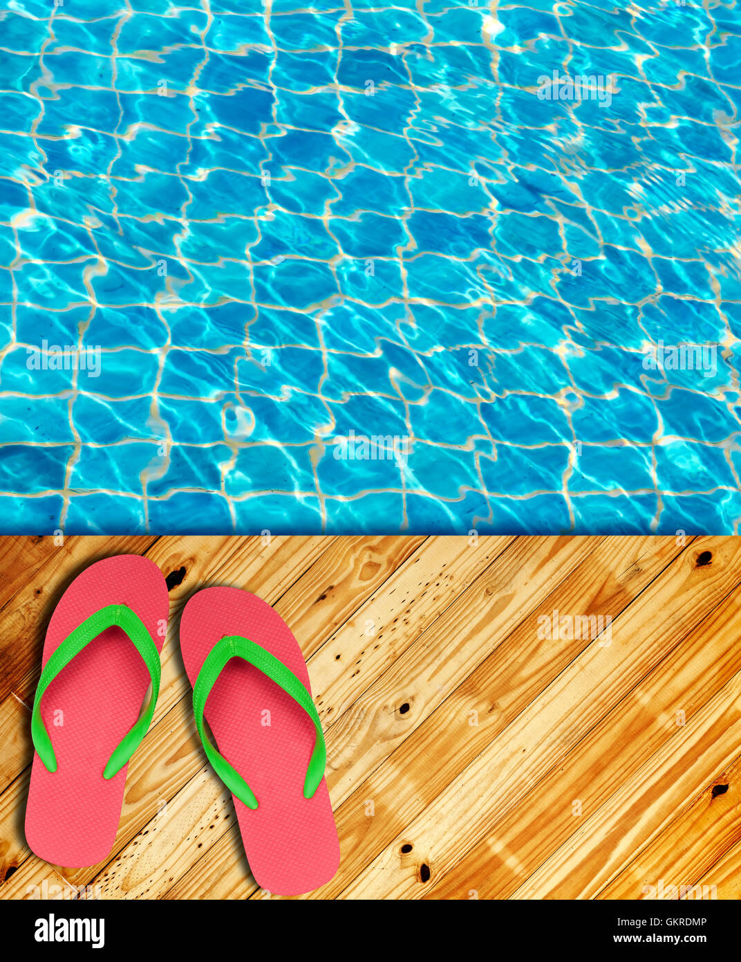 Wood Floor pool edge with surface of water background Stock Photo - Alamy