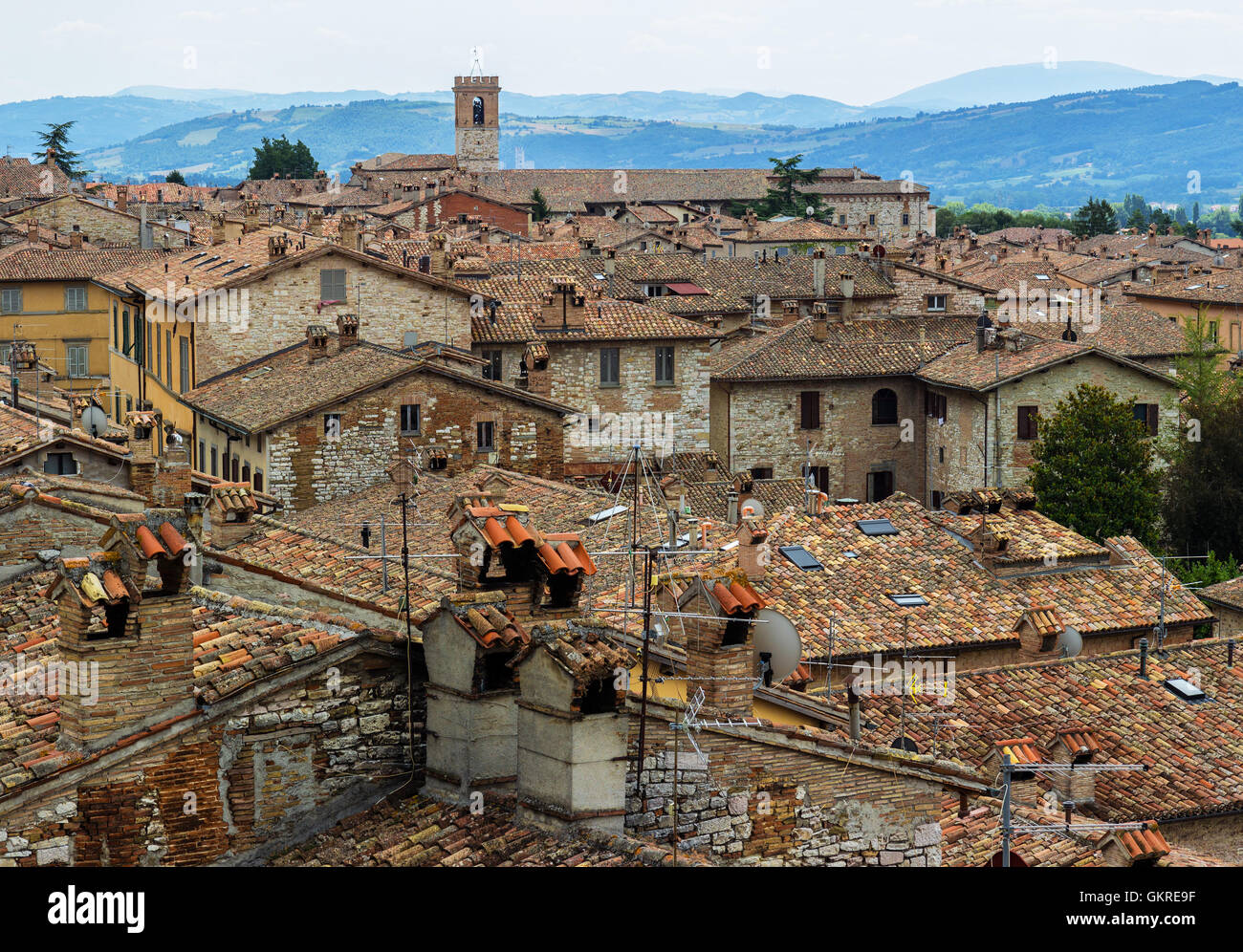 A delicious glimpse of Gubbio, medieval italian town in Umbria Stock ...