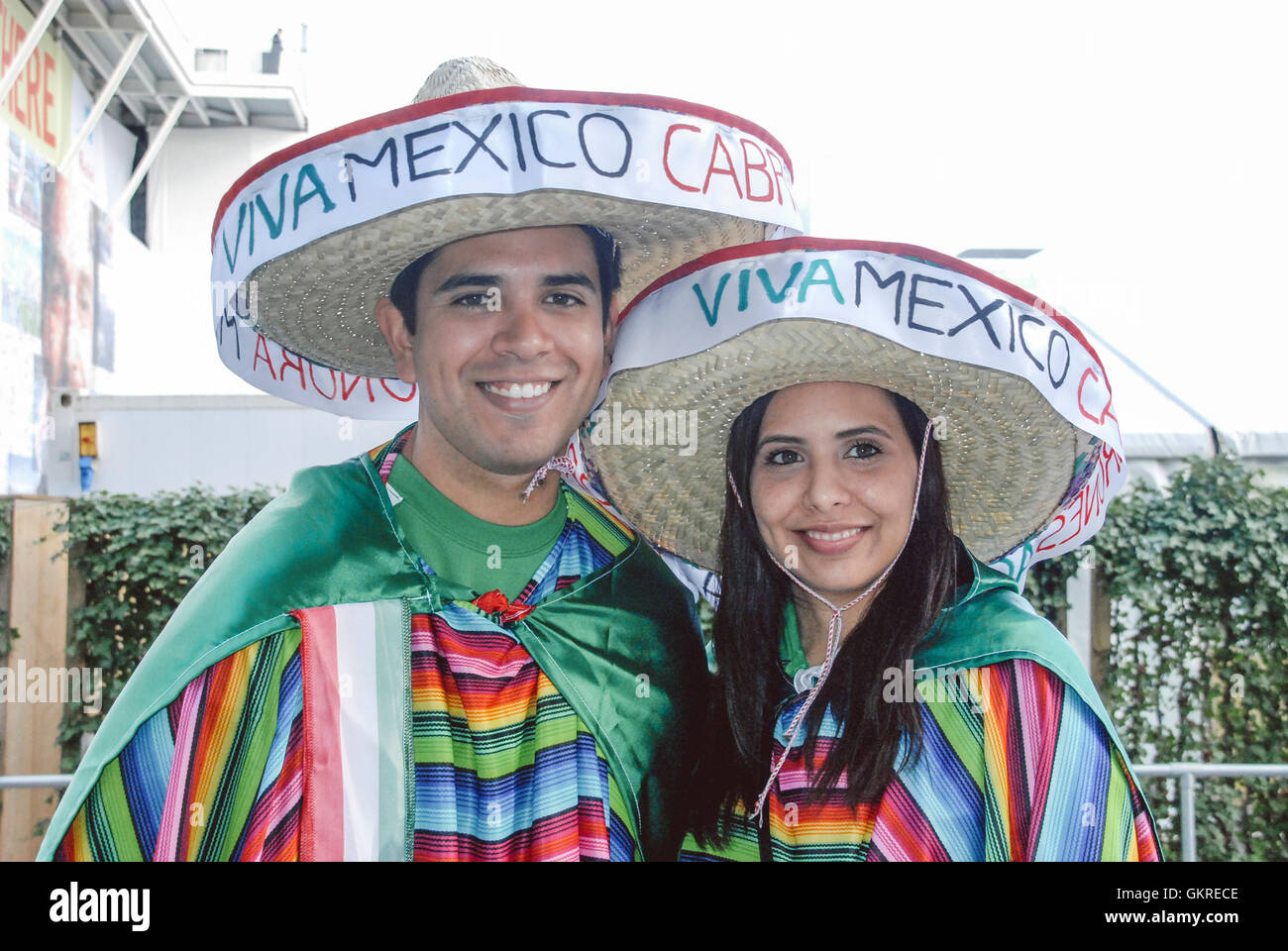 Mexican supporters wearing traditional Mexican outfits seen in ...