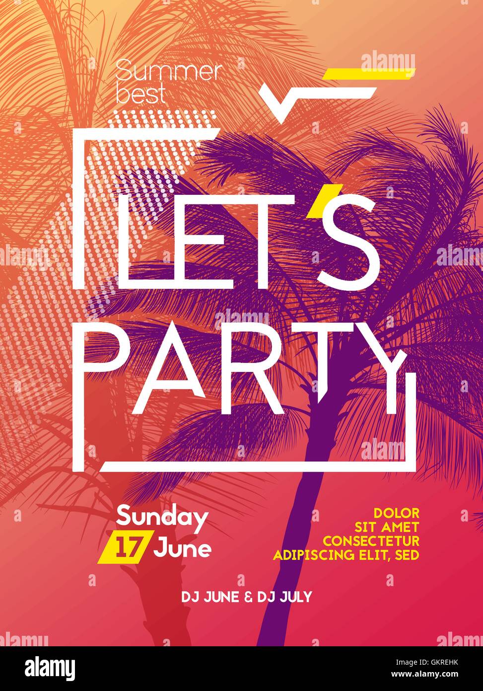 Summer time party poster design template Stock Vector Image & Art - Alamy