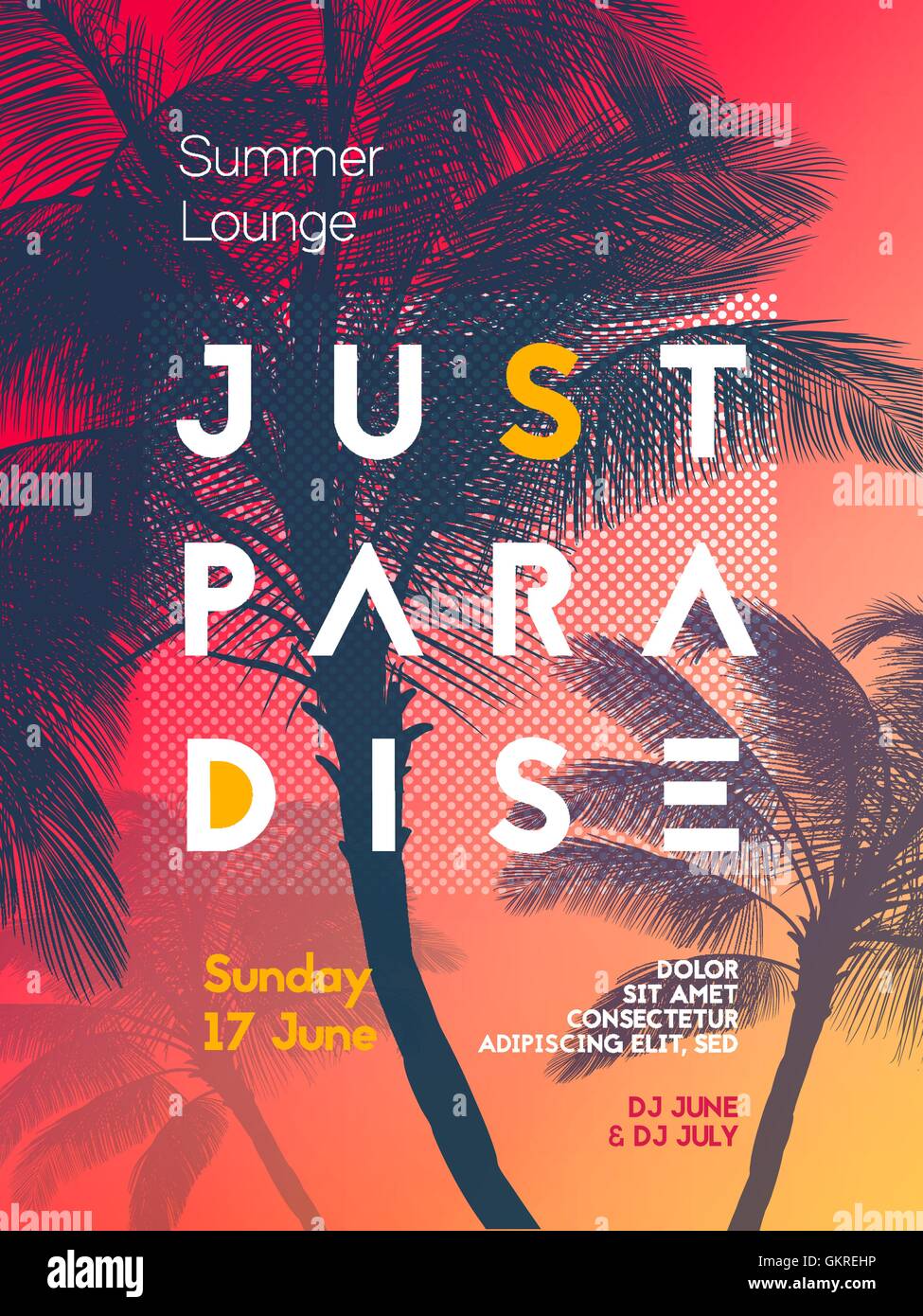 Summer time party poster design template Stock Vector Image & Art - Alamy