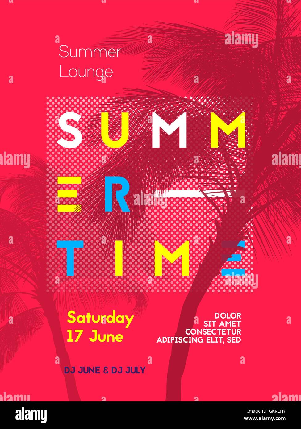 Summer time party poster design template Stock Vector Image & Art - Alamy