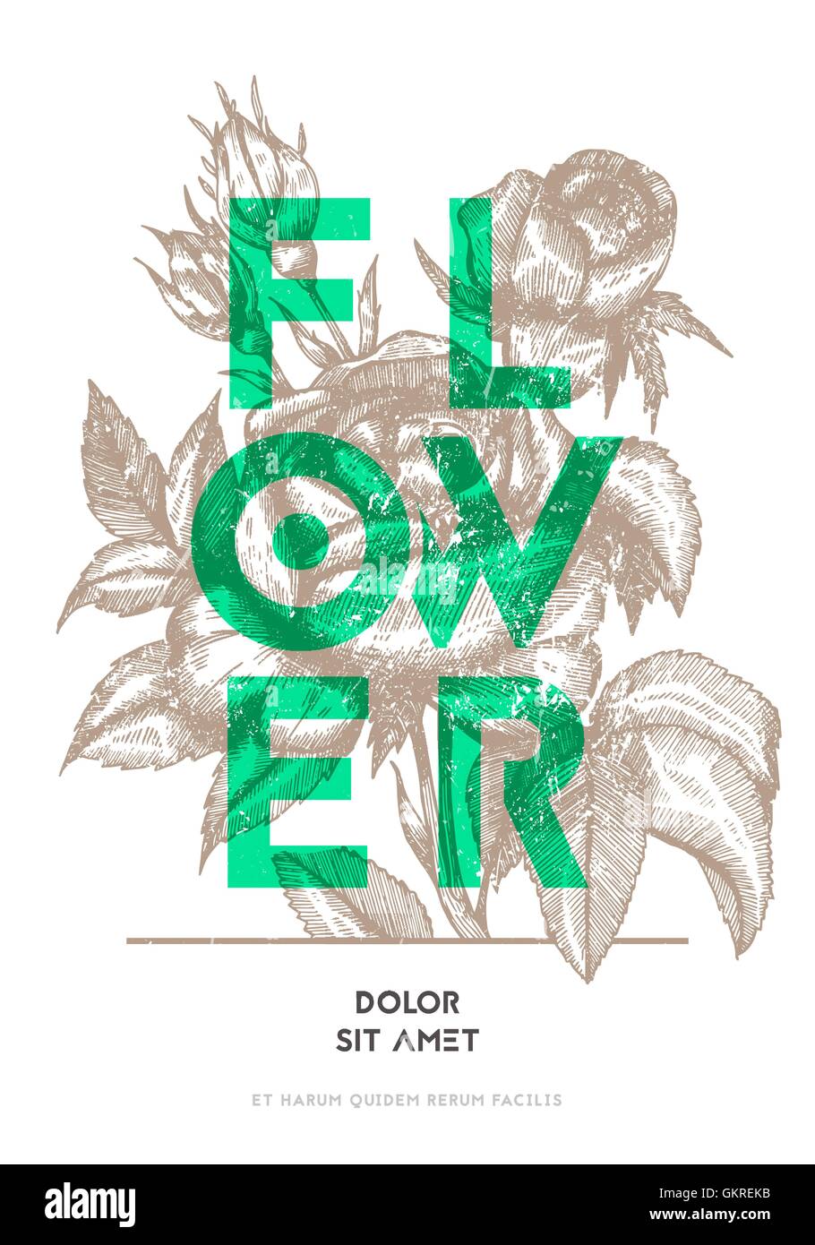 Poster design template with floral composition Stock Vector Image & Art ...