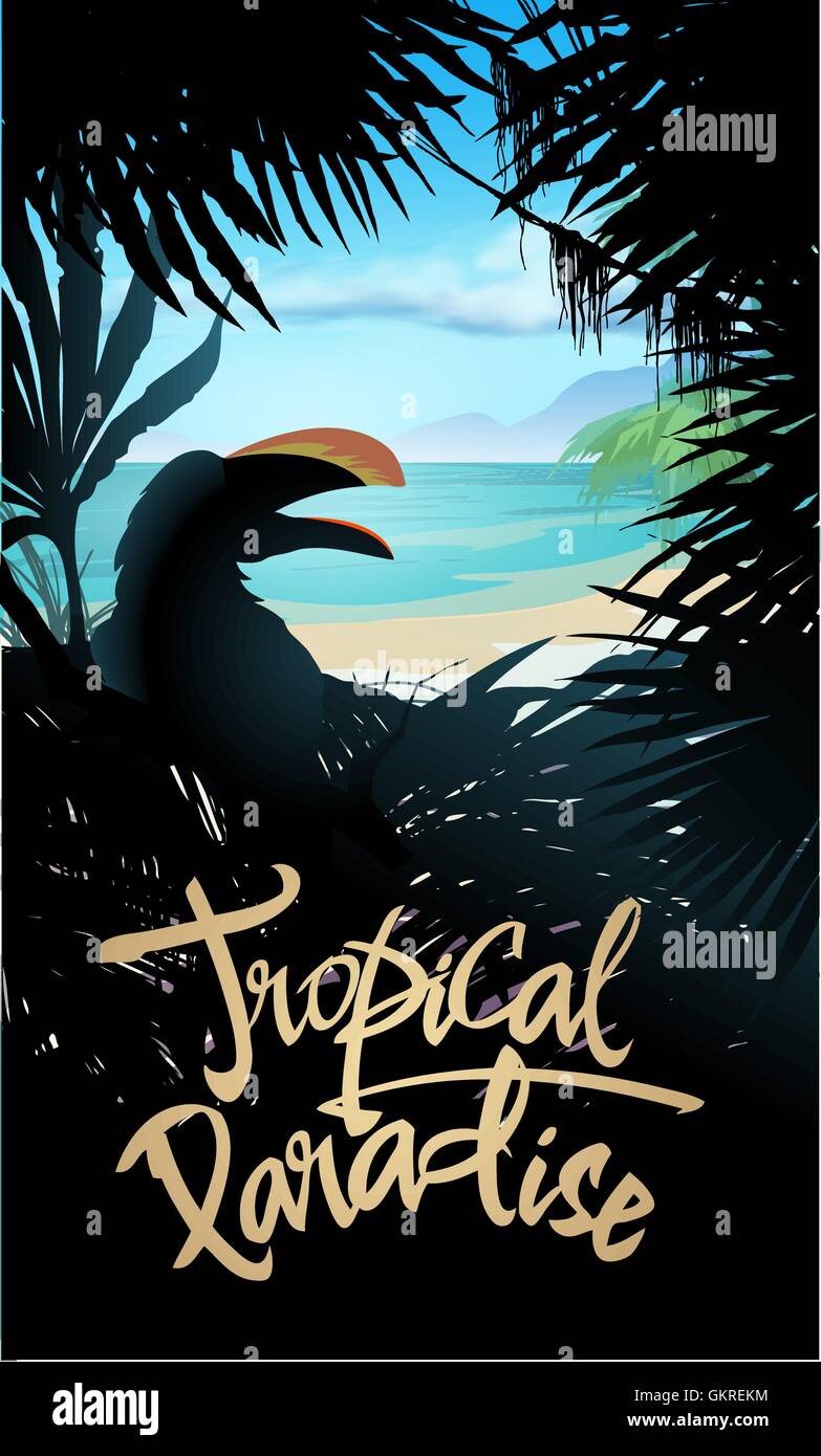 Tropical paradise poster Stock Vector Image & Art - Alamy