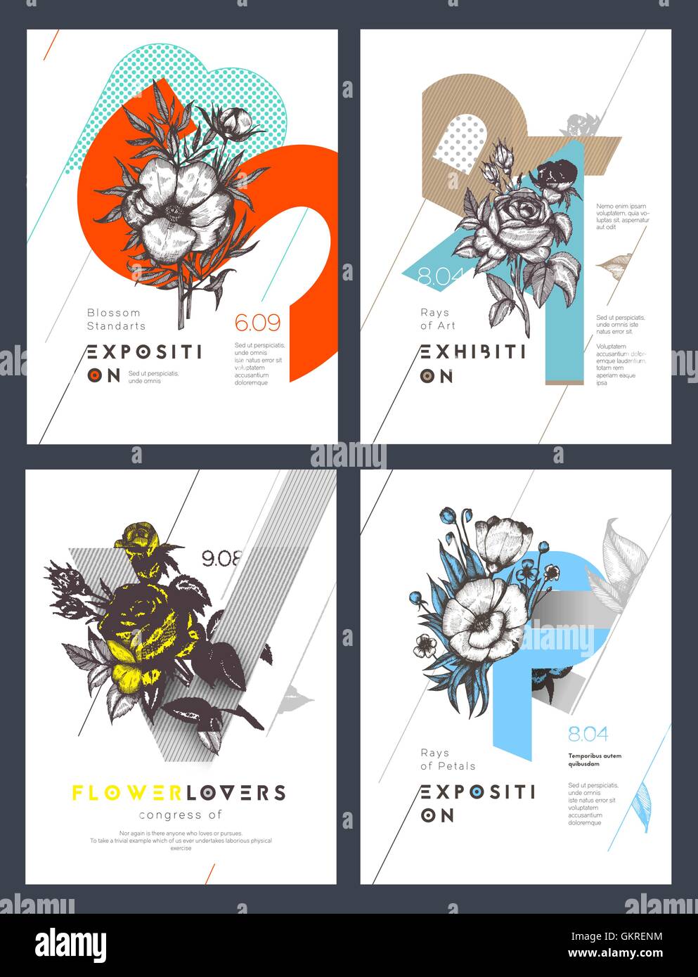 Set of Layout Templates for Flyer or Brochure Stock Vector Image & Art ...