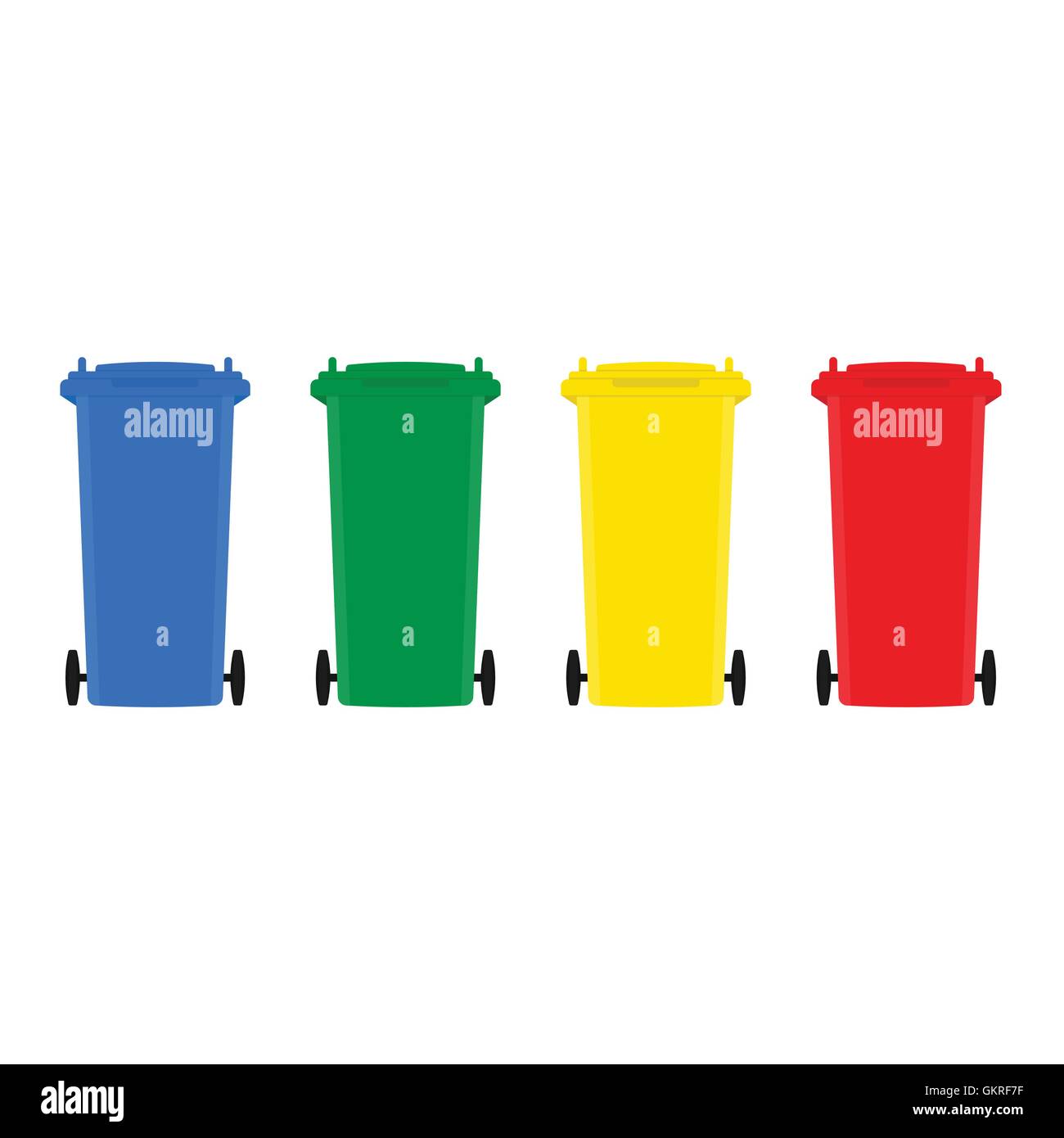 Set of trash bins flat design on white background vector illustration ...