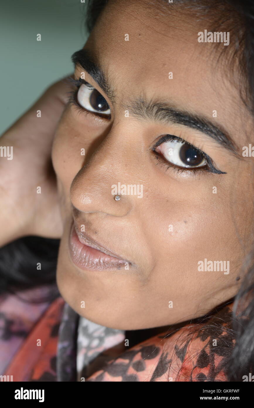 Close up portrait dusky beautiful indian hi-res stock photography and ...