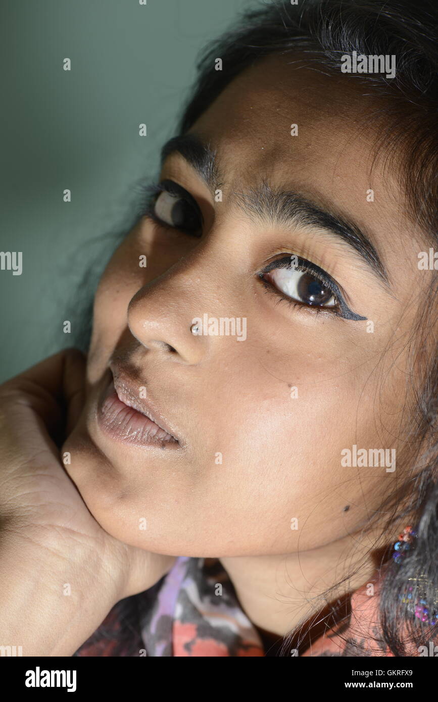 Close up portrait dusky beautiful indian hi-res stock photography and ...