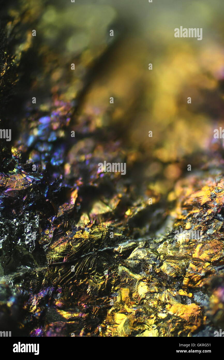 Microscope image of colorful copper ore Stock Photo - Alamy