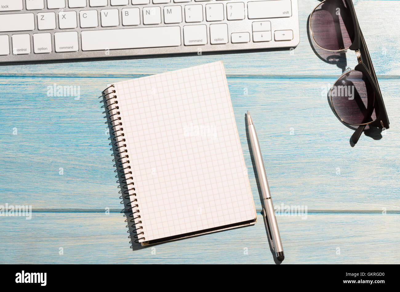 keyboard on table Stock Photo - Alamy
