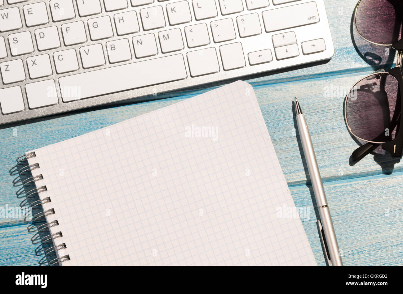 keyboard on table Stock Photo - Alamy