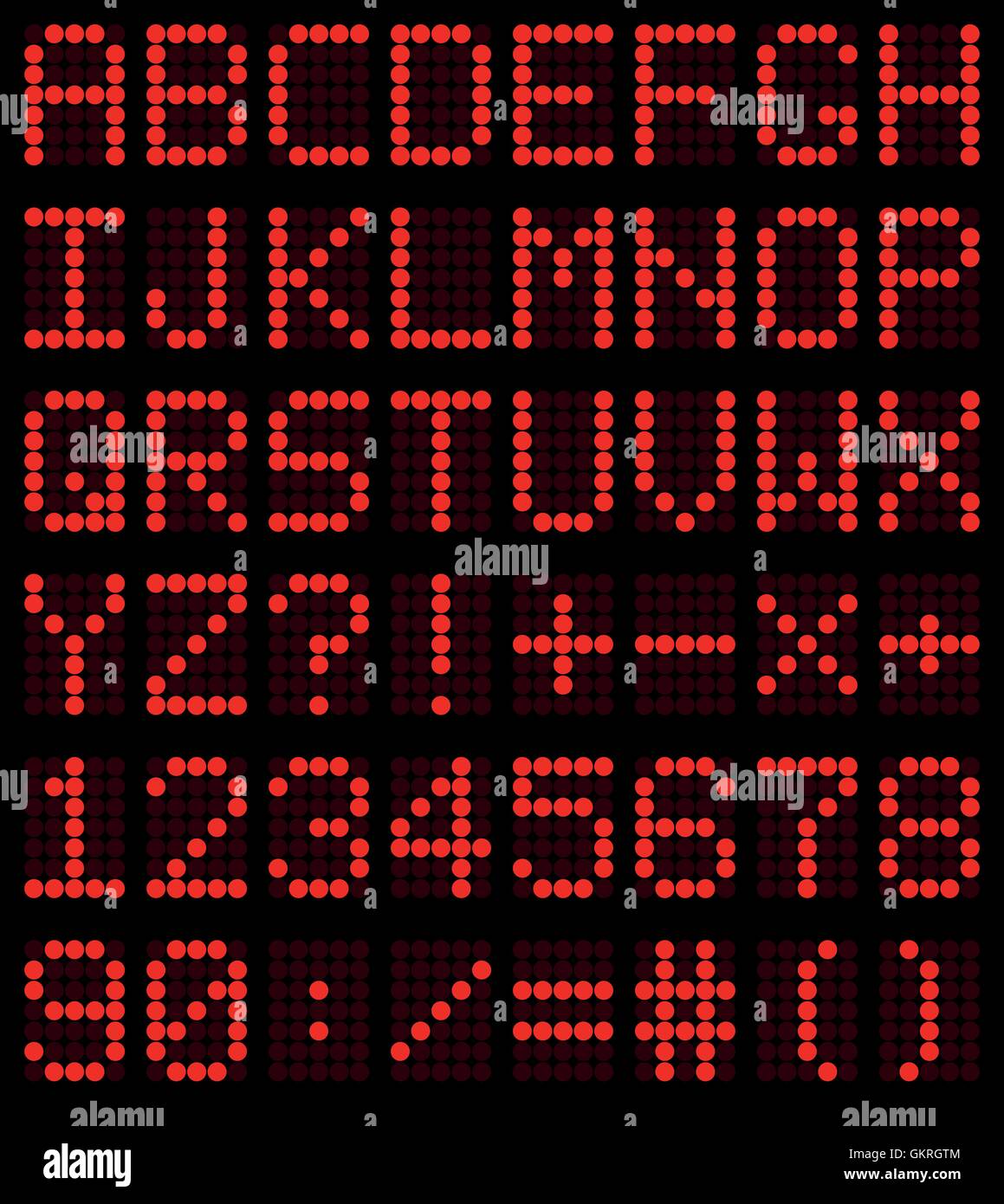 Colorful red LED set against a dark background Stock Vector Image & Art ...