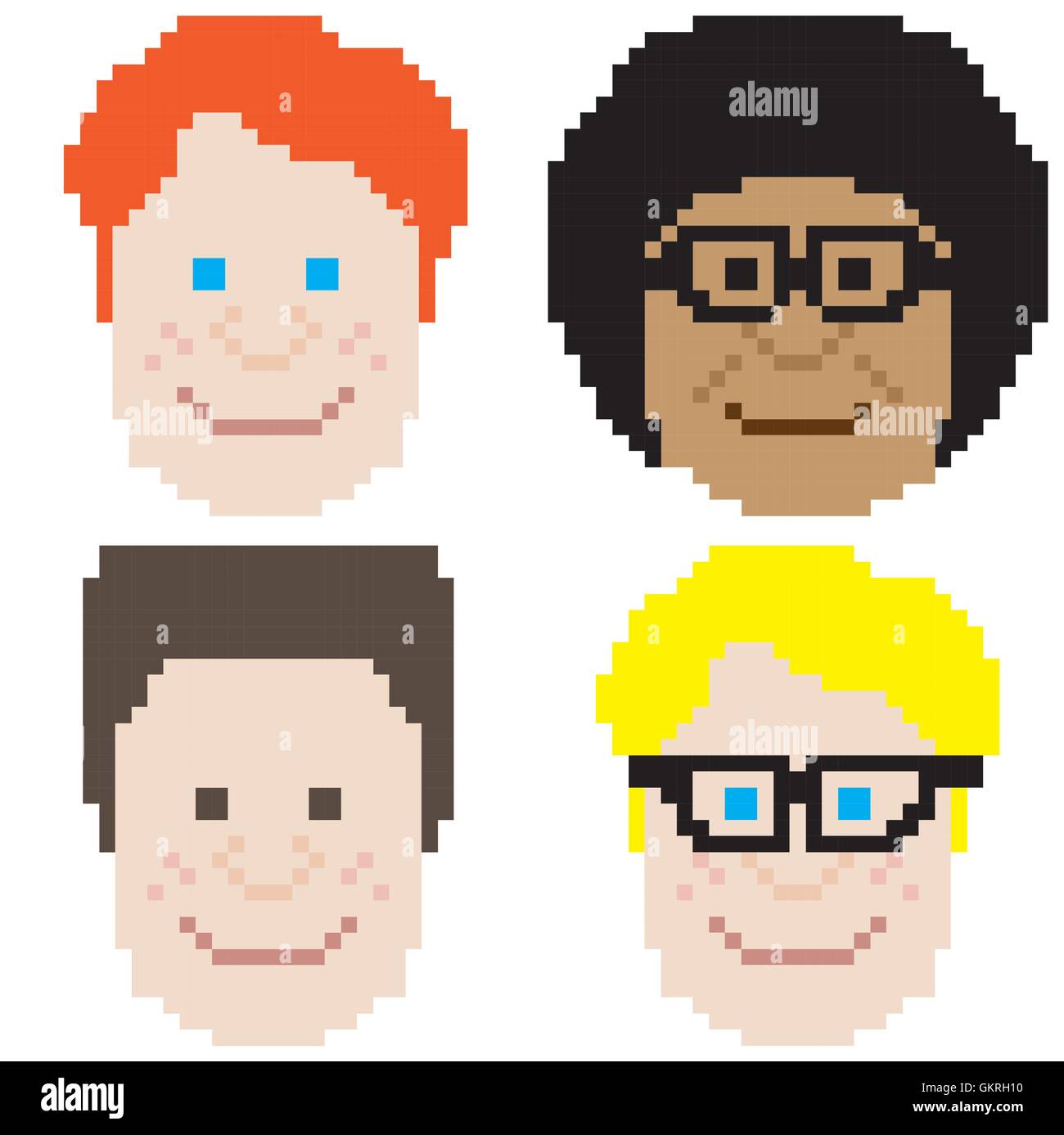 Boy face pixel art hi-res stock photography and images - Alamy
