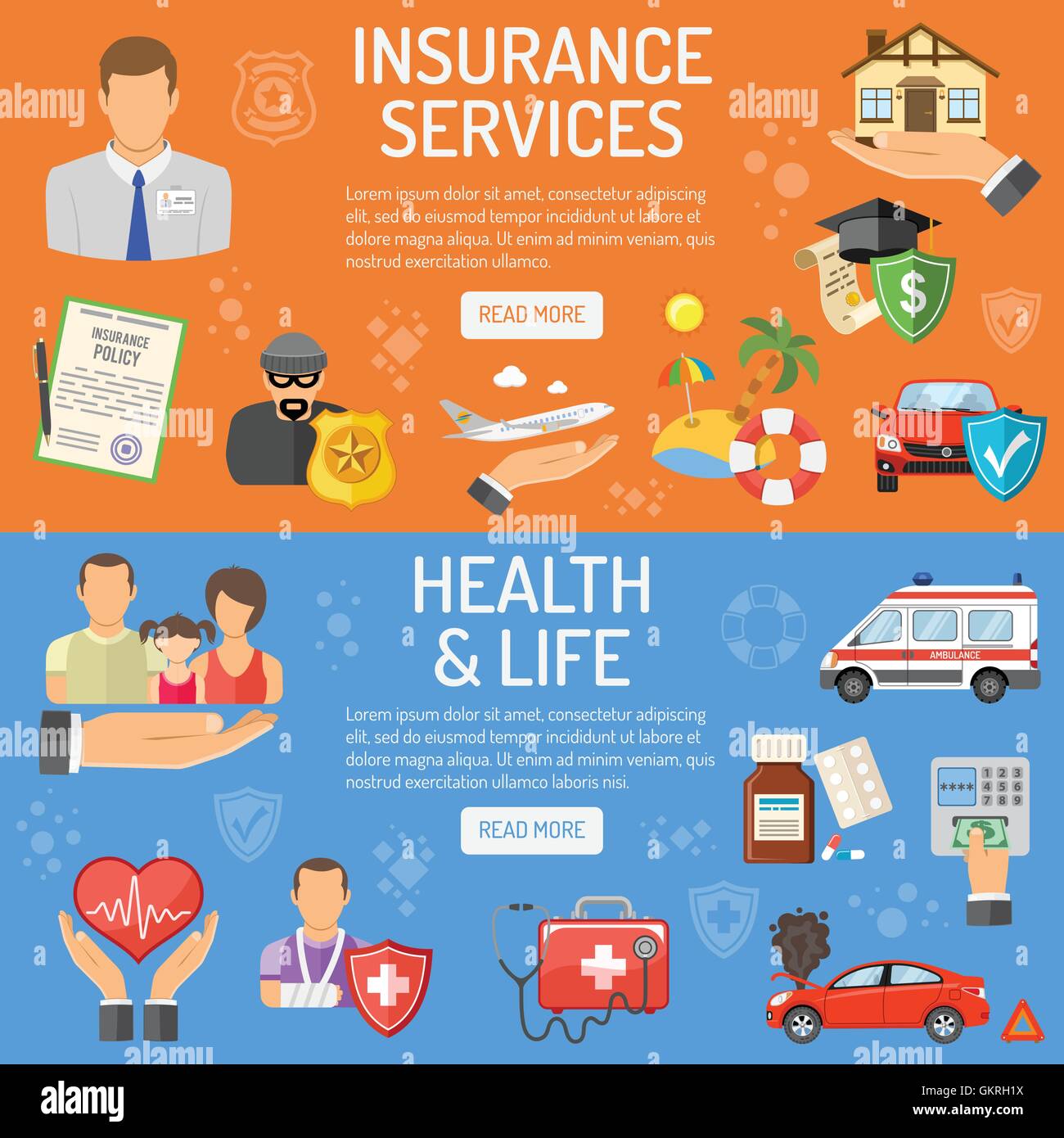 Health insurance horizontal Stock Vector Images - Alamy